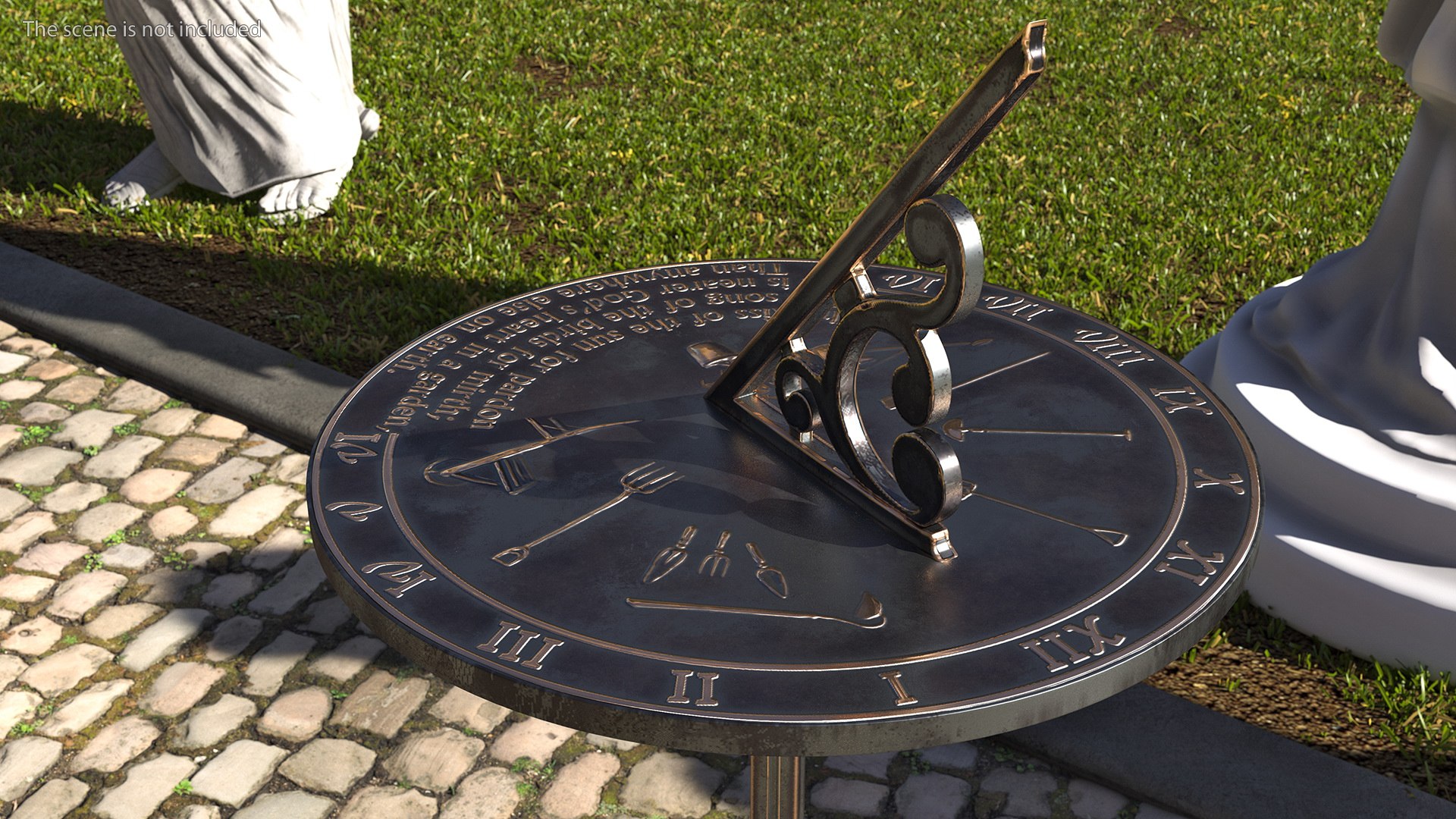 Solid Brass Horizontal Sundial 3D Model - TurboSquid 1689559
