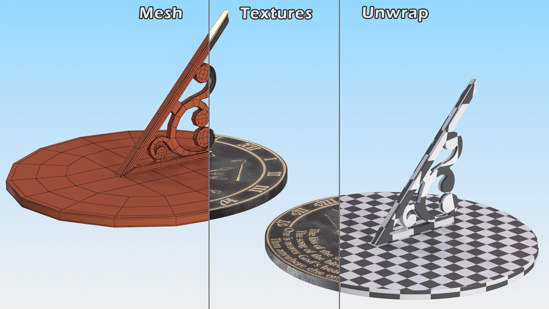Solid Brass Horizontal Sundial 3D Model - TurboSquid 1689559