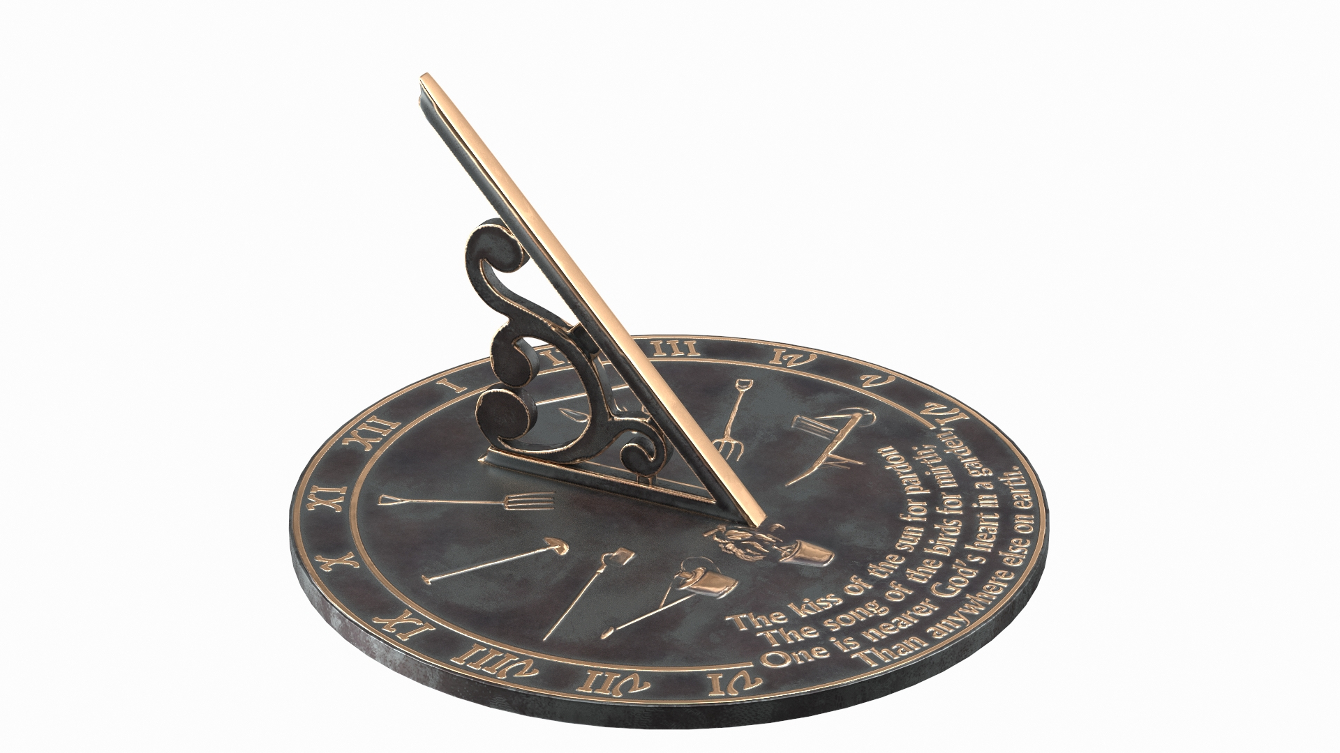 Solid Brass Horizontal Sundial 3D Model - TurboSquid 1689559