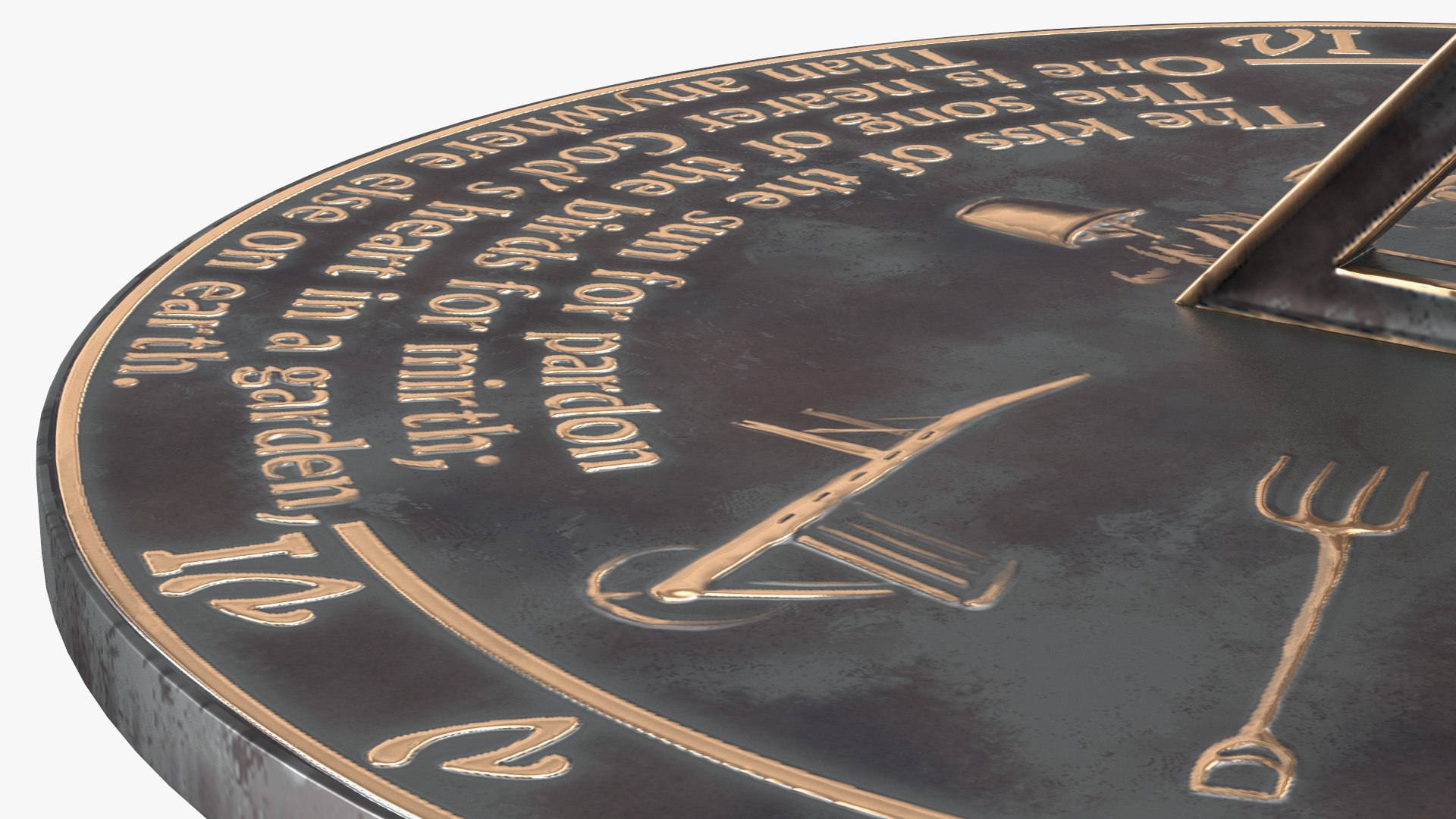 Solid Brass Horizontal Sundial 3D Model - TurboSquid 1689559