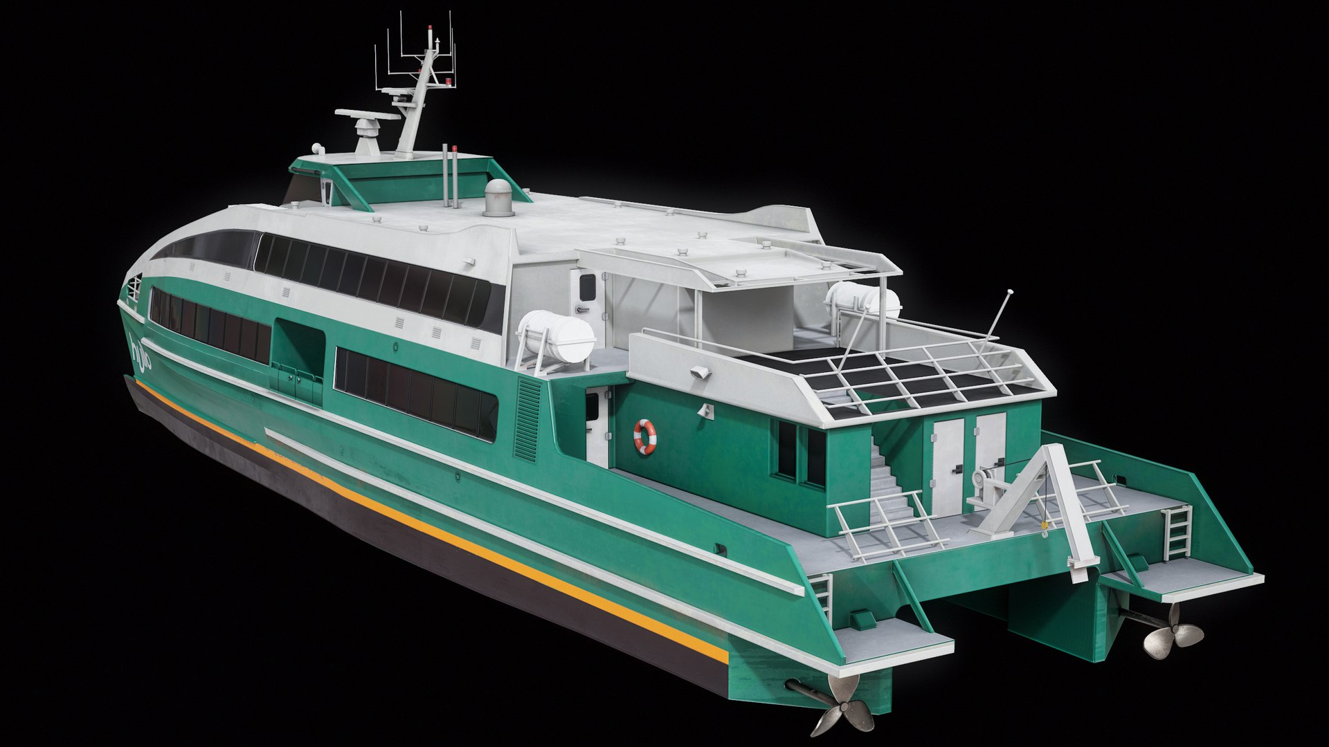 Ferry Vessel Hullo PBR 3D model - TurboSquid 2146450