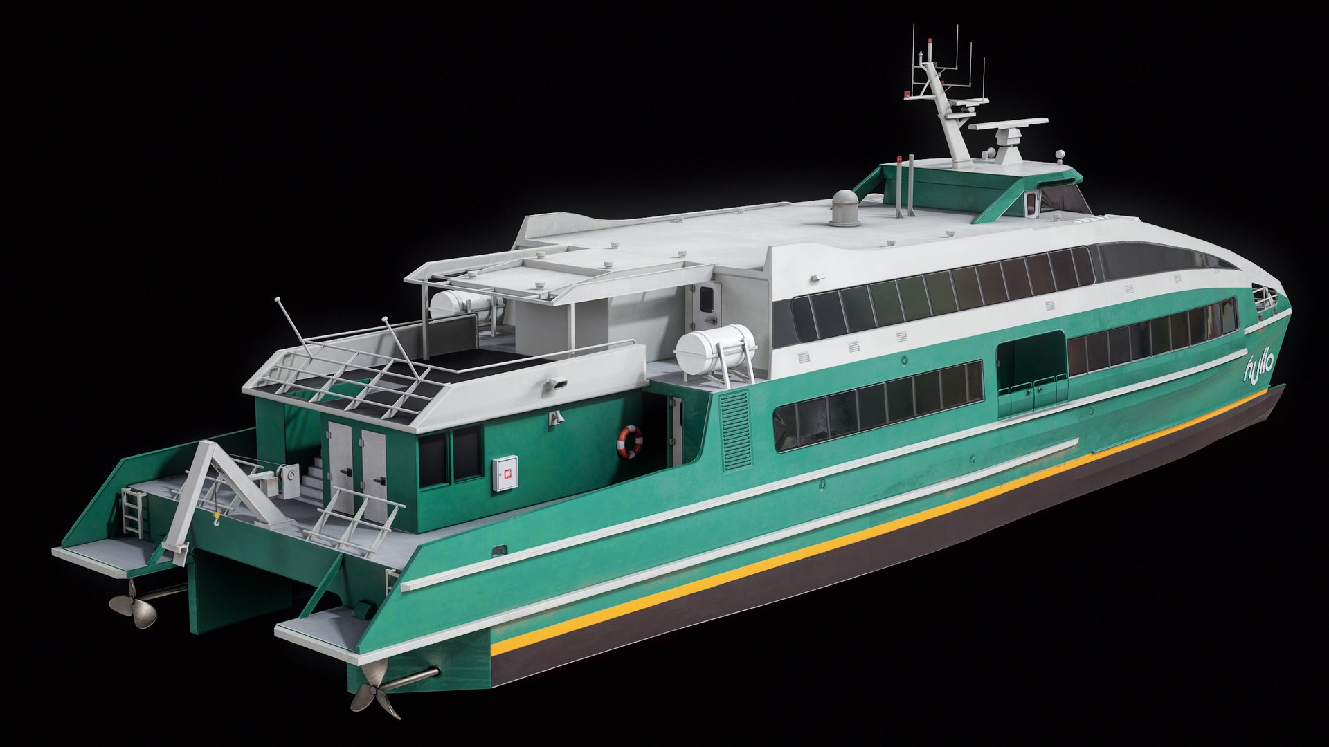 Ferry Vessel Hullo PBR 3D model - TurboSquid 2146450