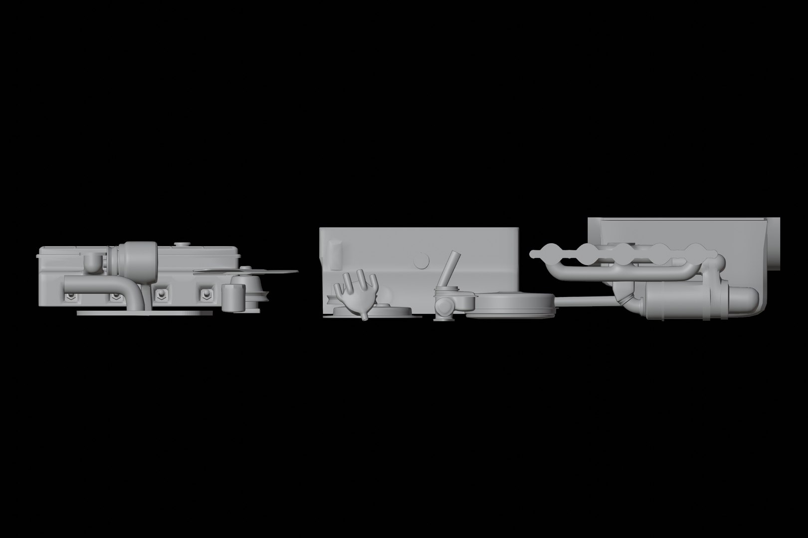 3D Model Old Straight Engine Inline Engine - TurboSquid 2301126