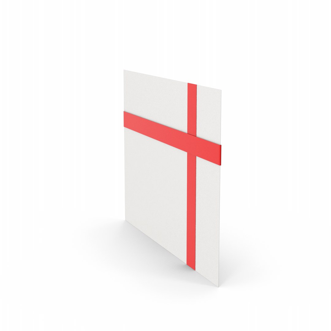 3D Model Letter And Red Ribbon - TurboSquid 2271652