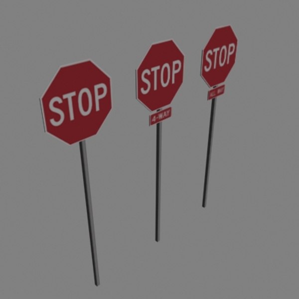 3d model stop signs