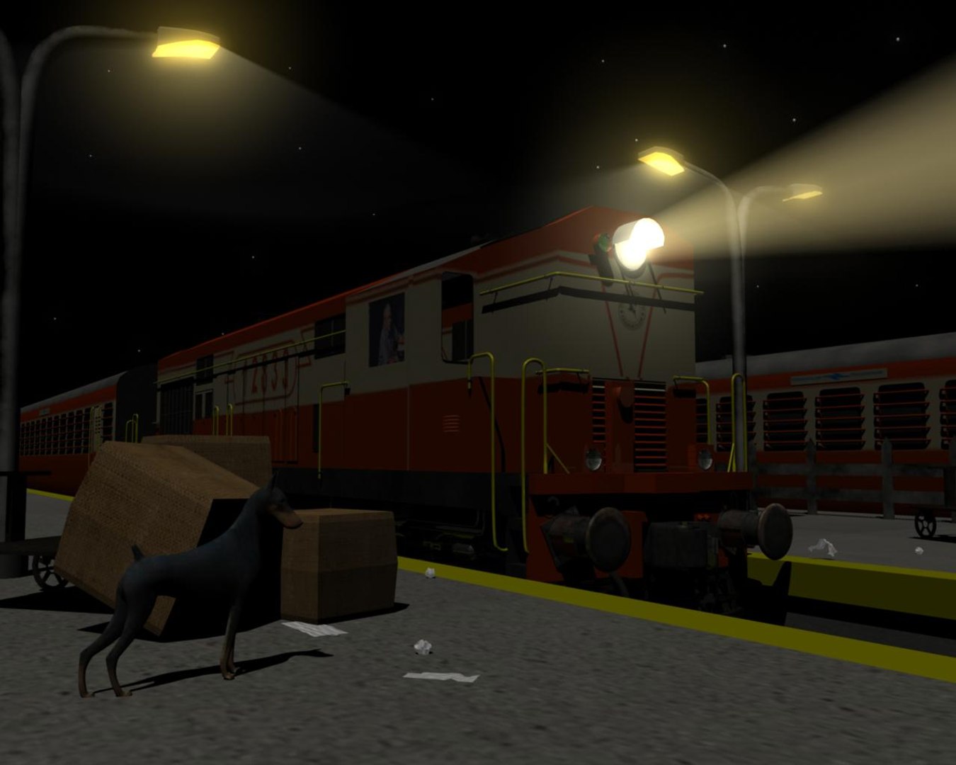 Wdm2 Locomotive 3d Model