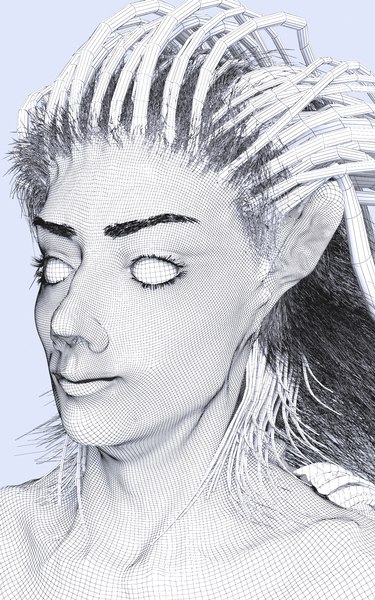 3D female werewolf hedgehog model - TurboSquid 1519527