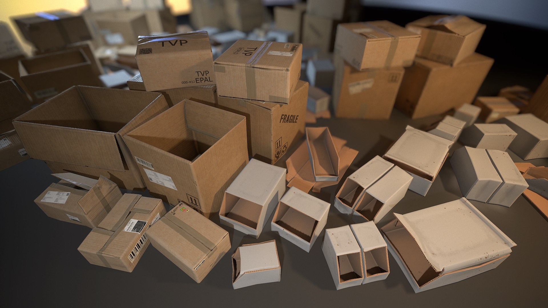 3D Cardboard Boxes - Ready - TurboSquid 1179549