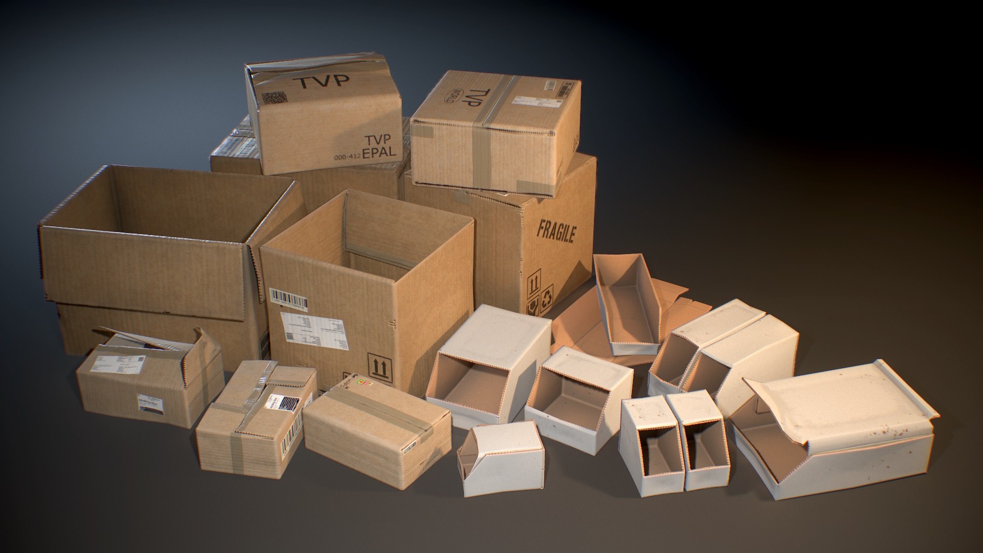 3D Cardboard Boxes - Ready - TurboSquid 1179549