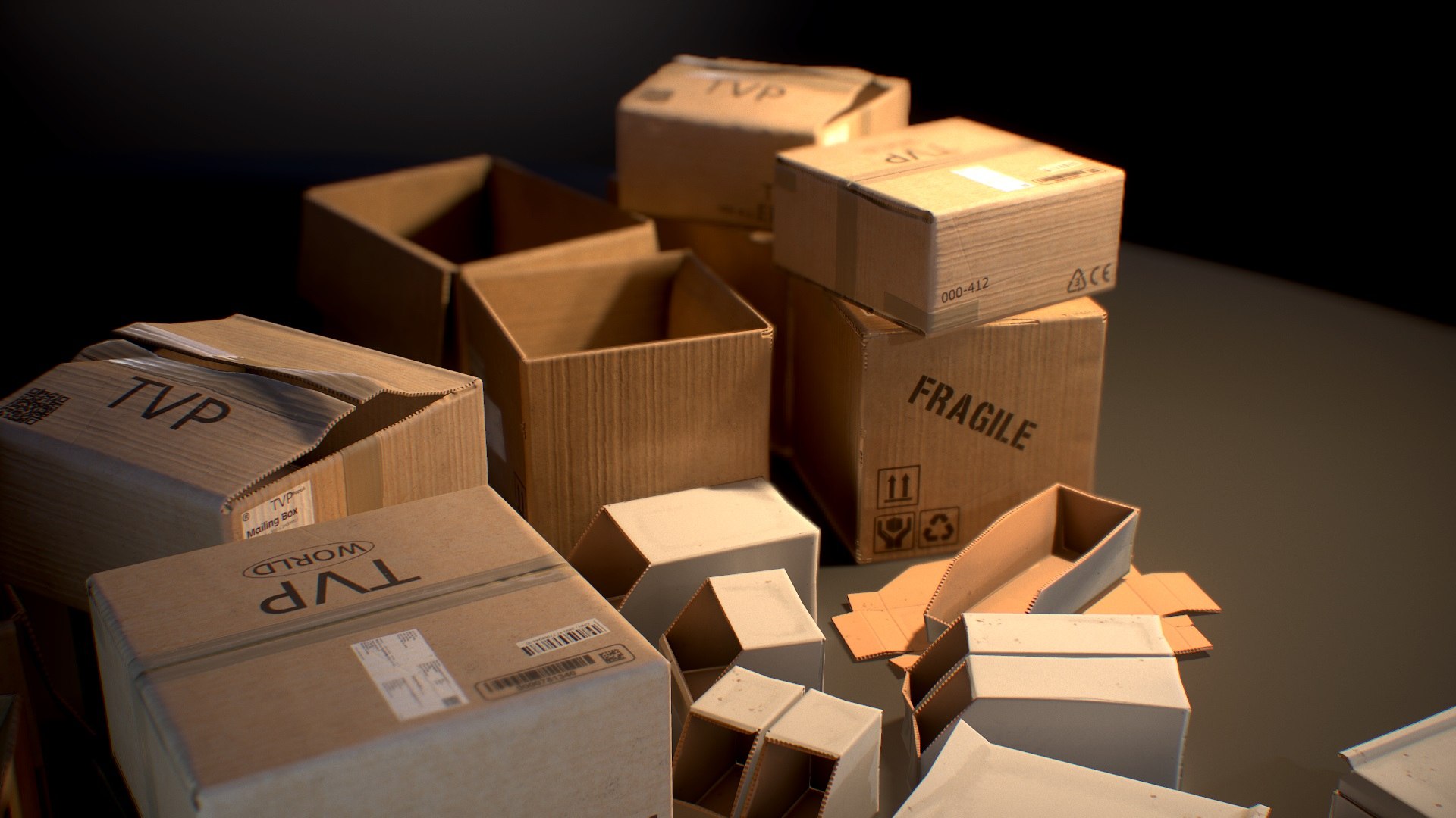 3D Cardboard Boxes - Ready - TurboSquid 1179549