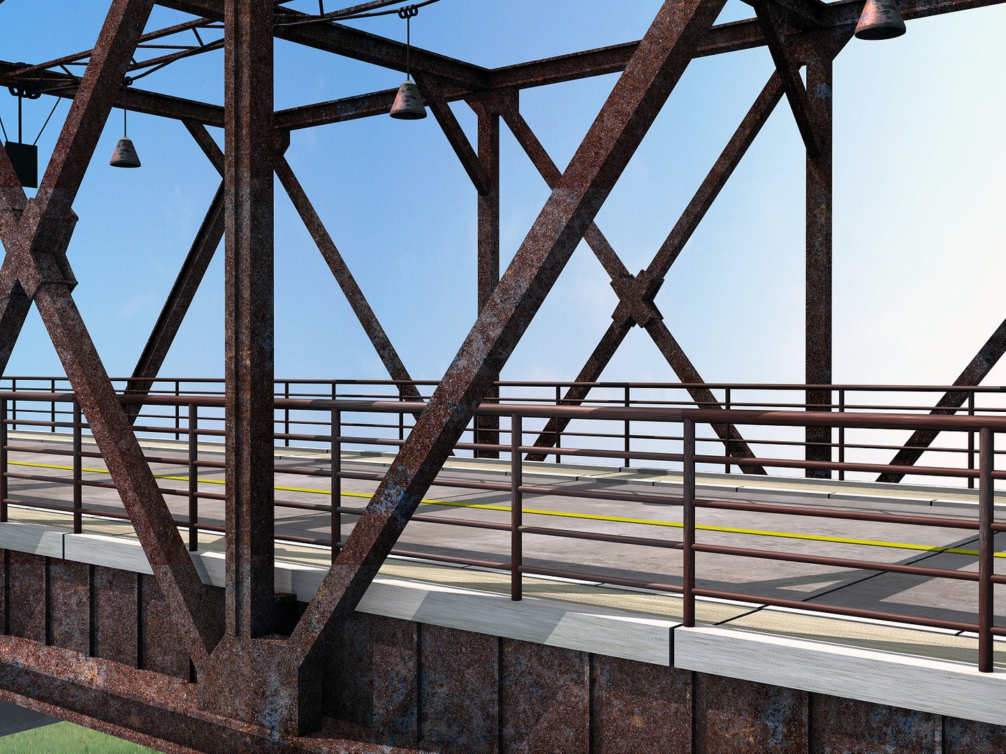 3d old steel bridge