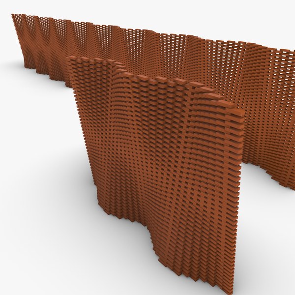 Wavy Sine Parametric Brick Wall V2 model - TurboSquid 1968129