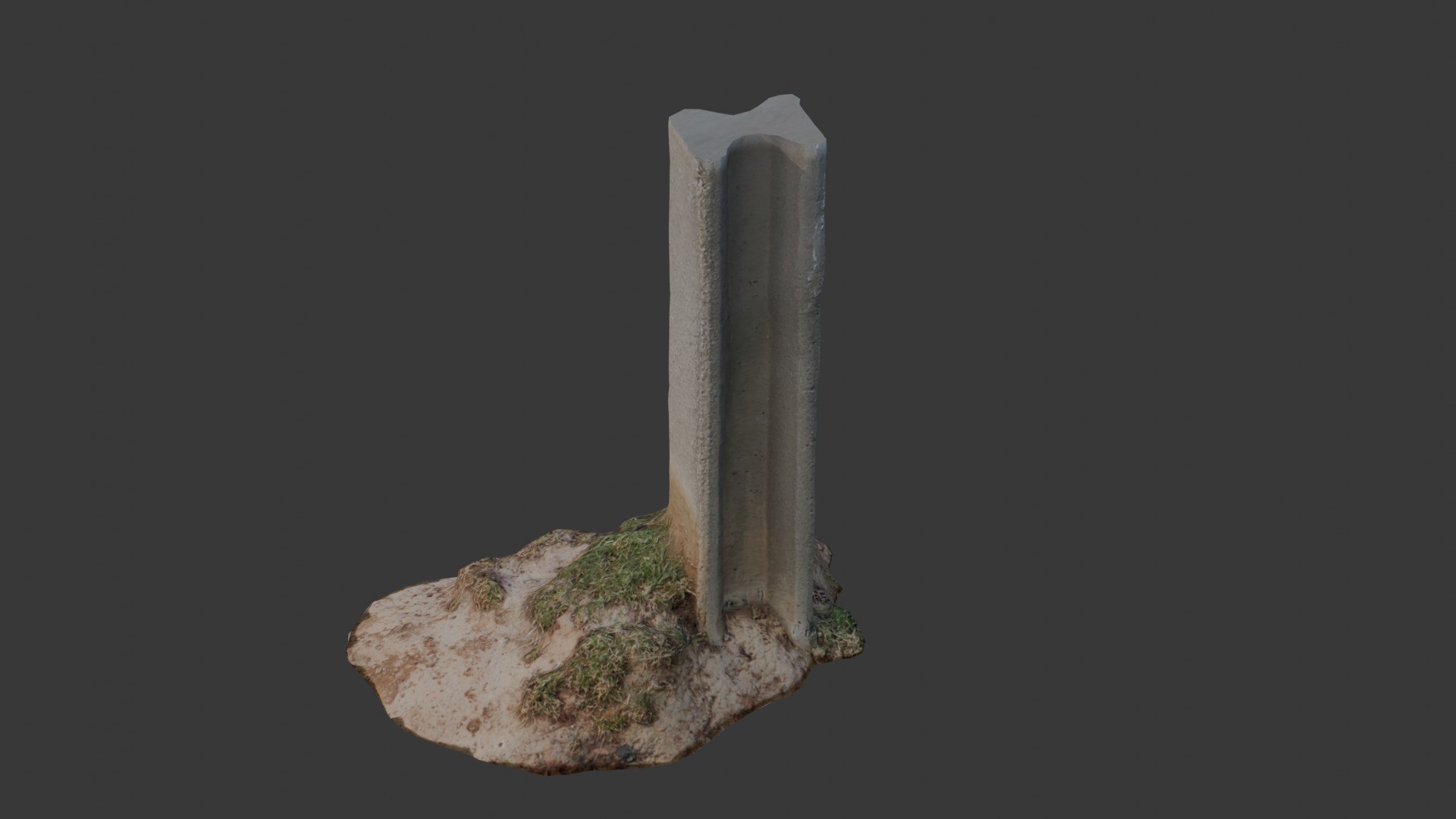 Concrete Pillar With Mossy Ground Scan 3D Model - TurboSquid 2406300