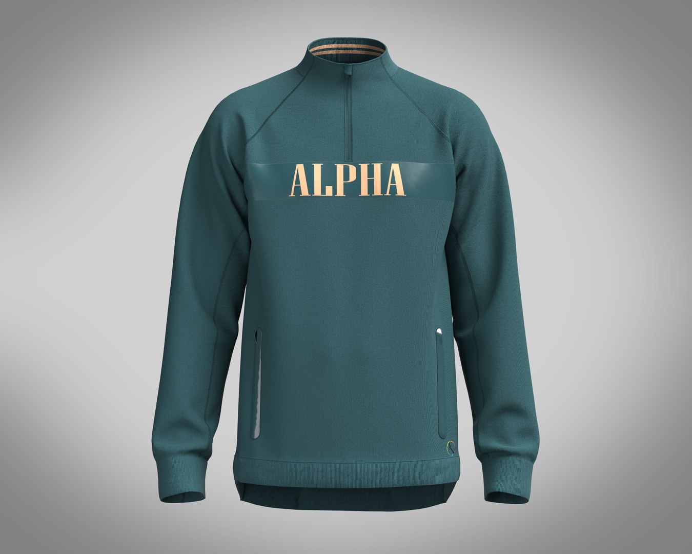 Sweatshirt Green Alpha Half Zip 3D - TurboSquid 1952578