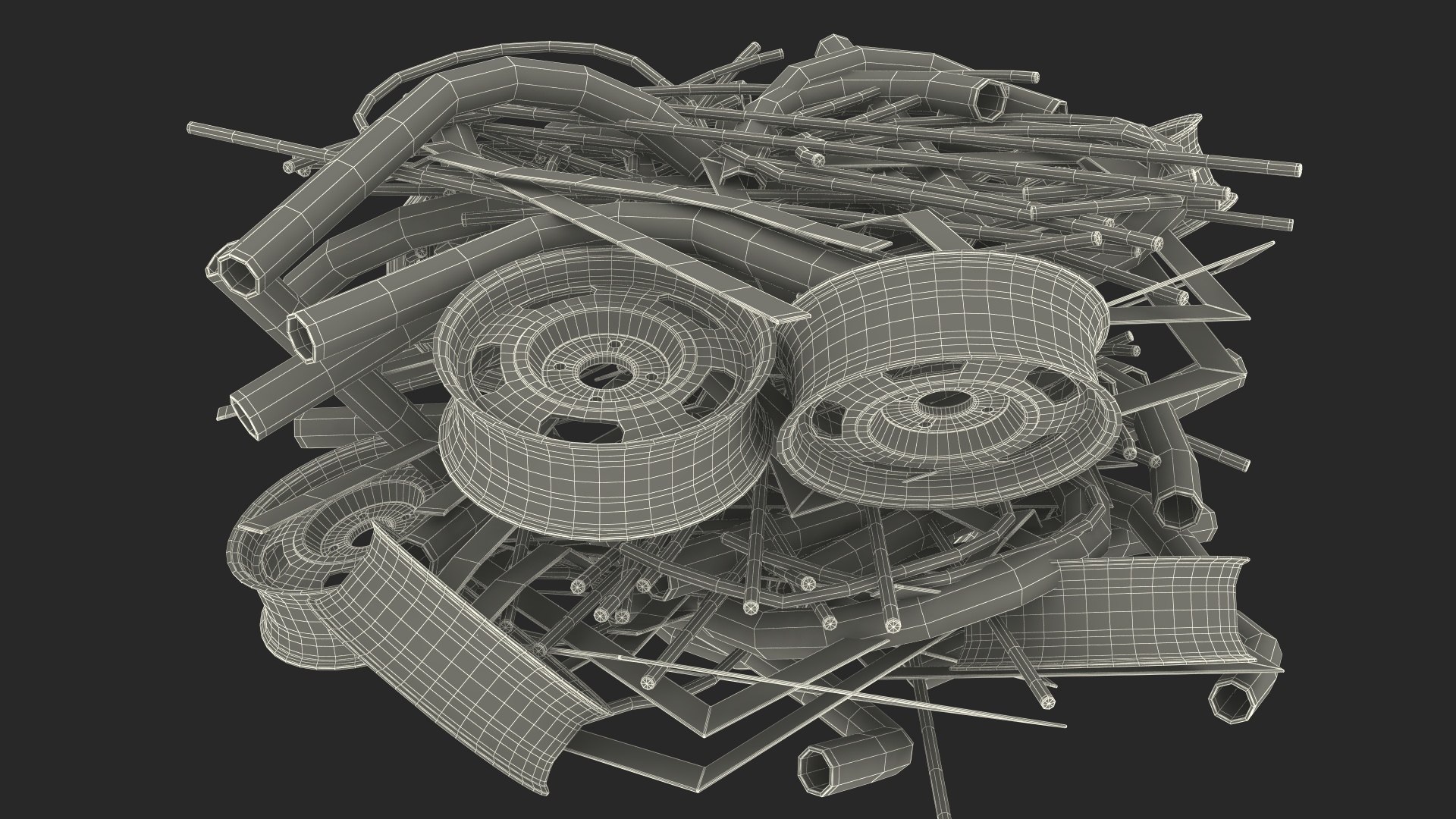 3D Industrial Charging Bucket With Scrap Metal Model - TurboSquid 2270634