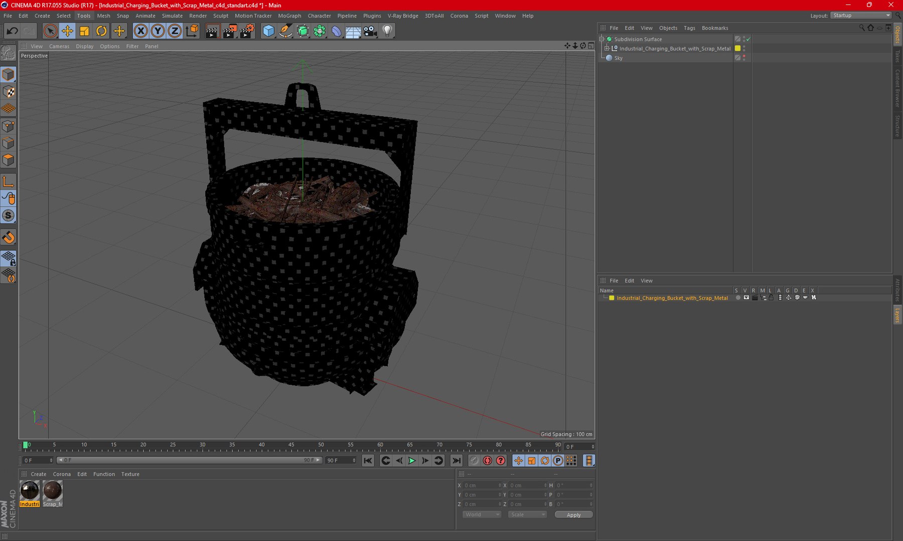 3D Industrial Charging Bucket With Scrap Metal Model - TurboSquid 2270634