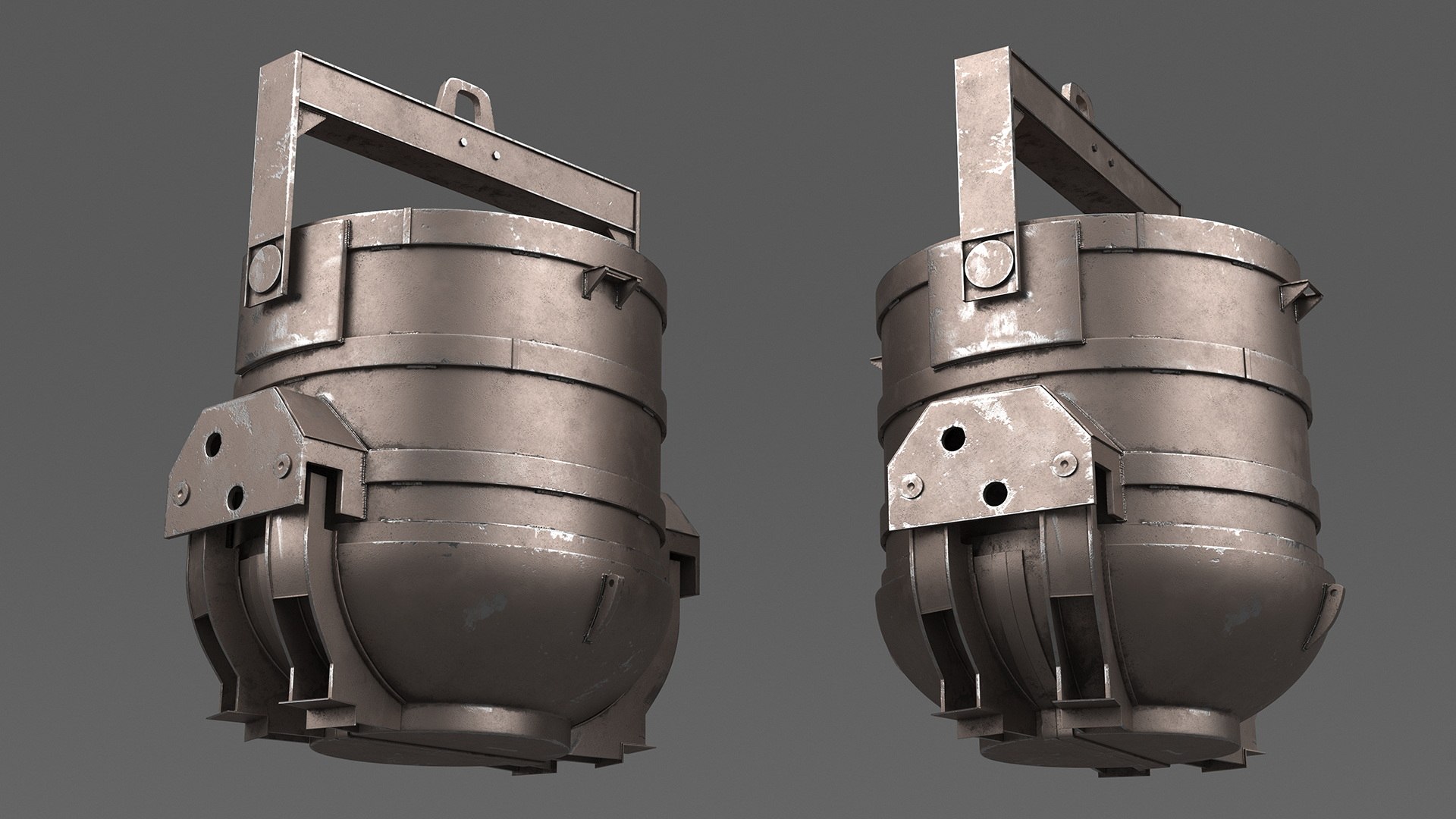 3D Industrial Charging Bucket With Scrap Metal Model - TurboSquid 2270634