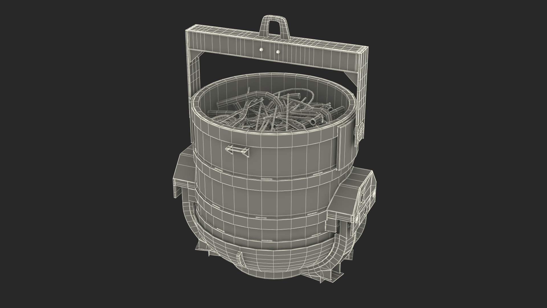 3D Industrial Charging Bucket With Scrap Metal Model - TurboSquid 2270634