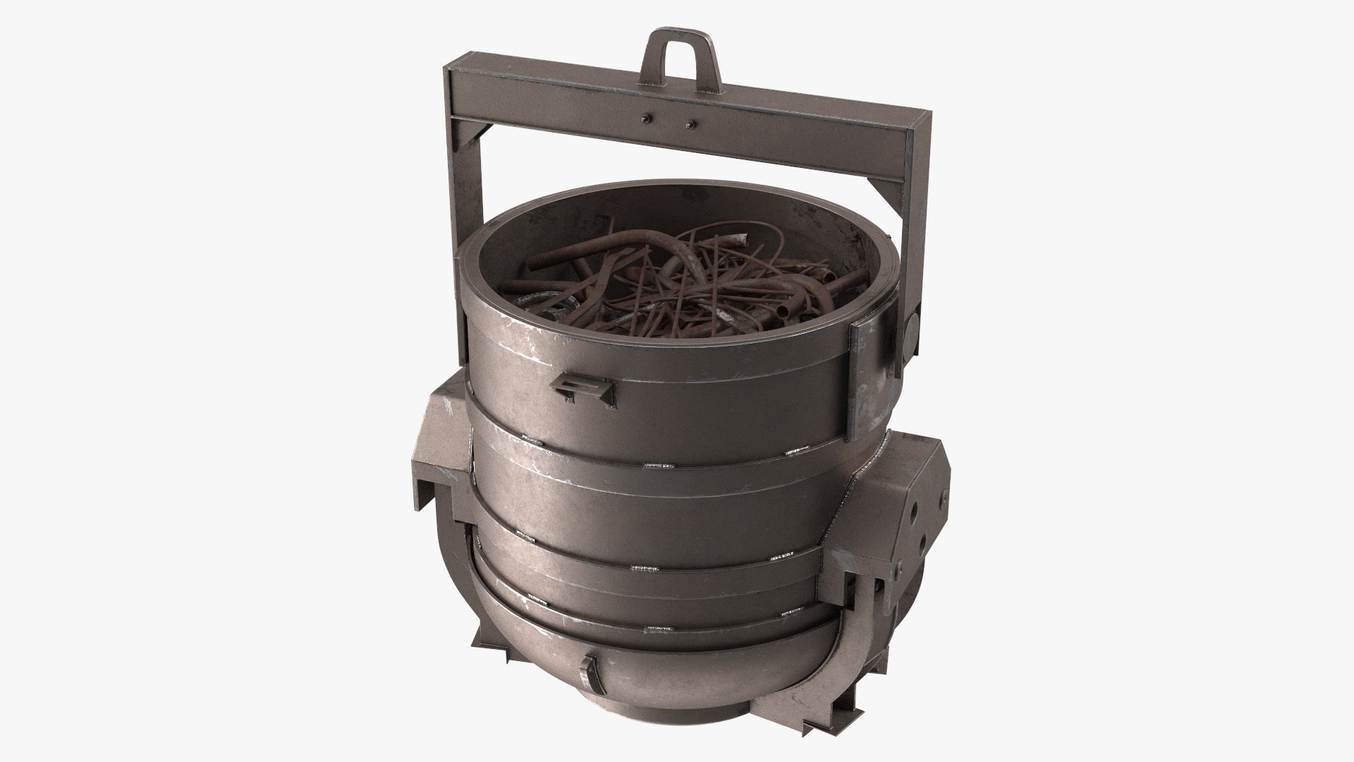 3D Industrial Charging Bucket With Scrap Metal Model - TurboSquid 2270634