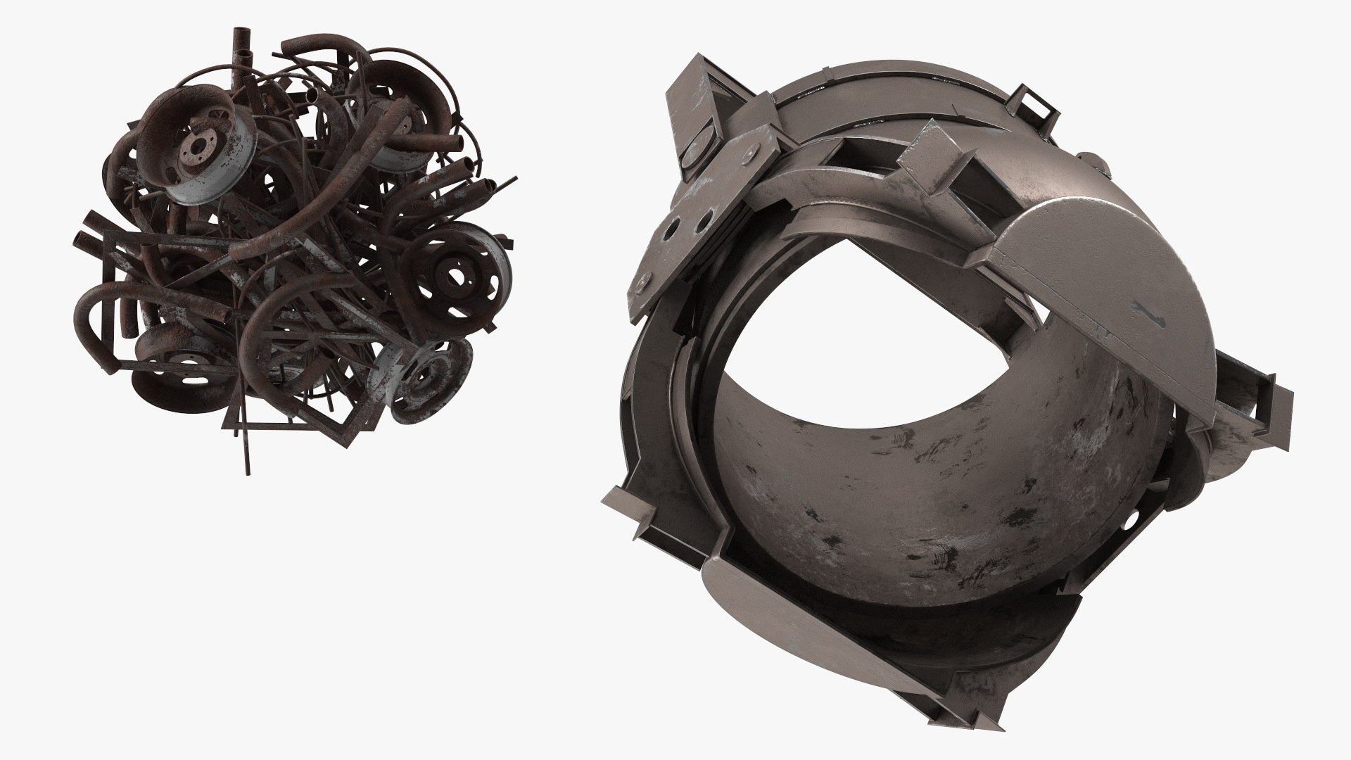 3D Industrial Charging Bucket With Scrap Metal Model - TurboSquid 2270634