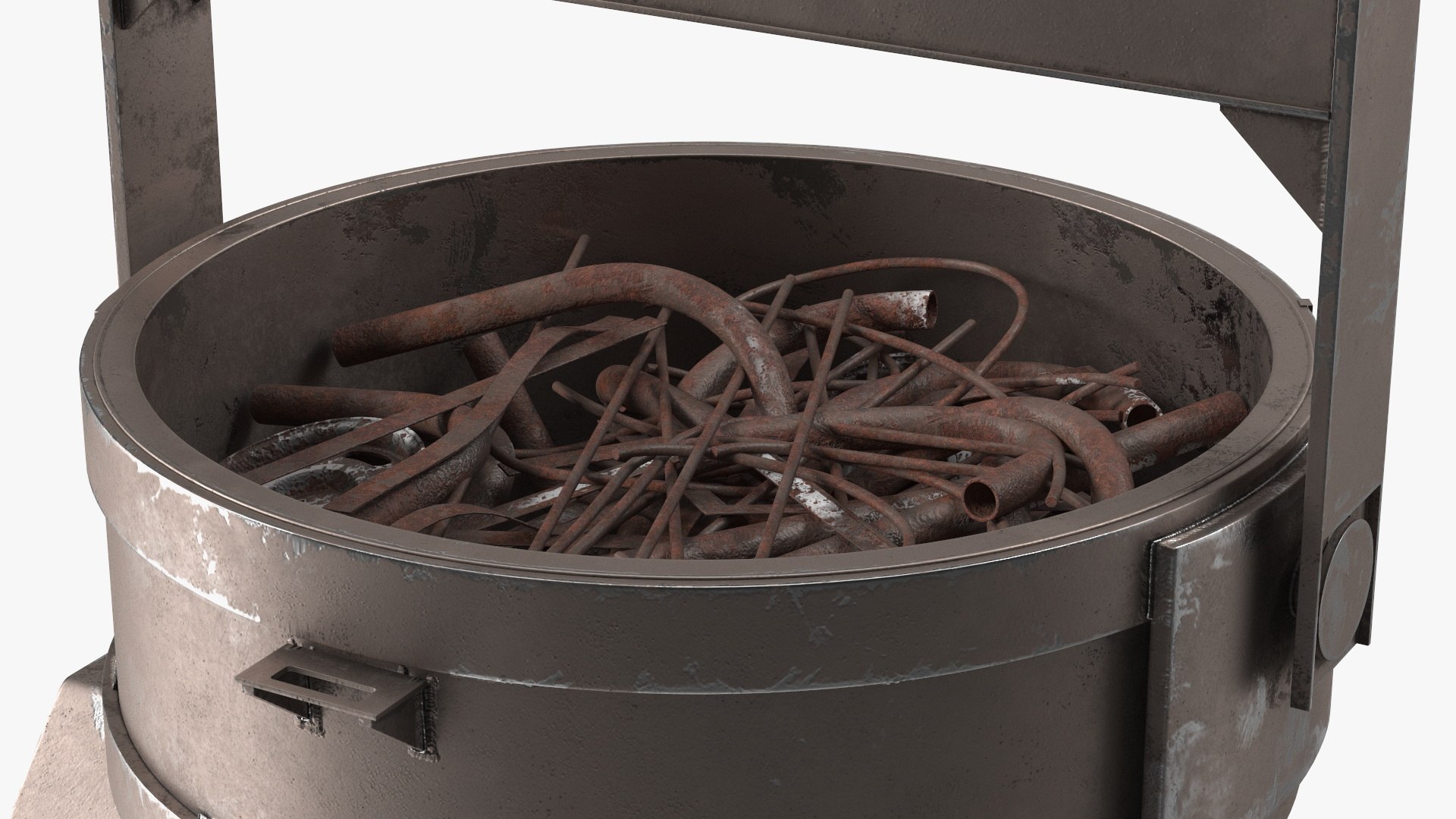 3D Industrial Charging Bucket With Scrap Metal Model - TurboSquid 2270634