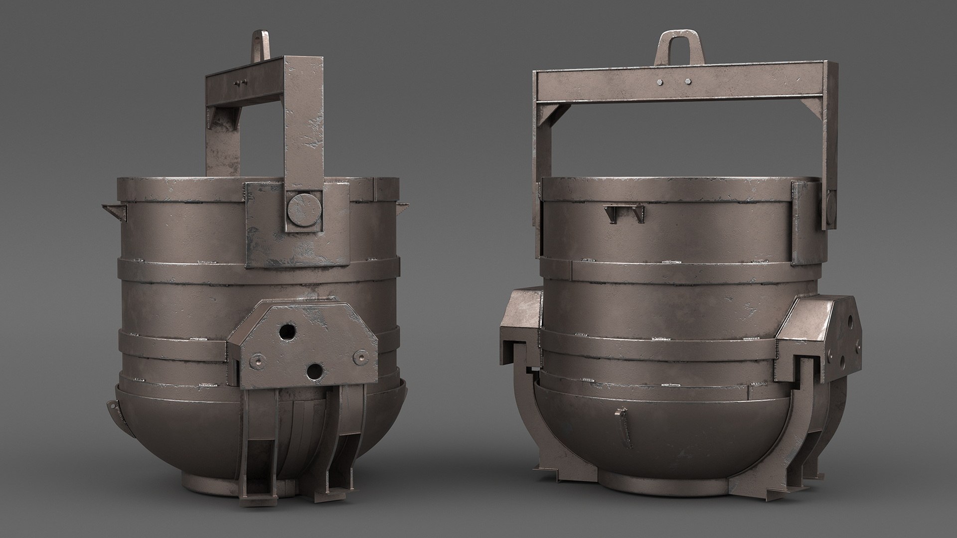 3D Industrial Charging Bucket With Scrap Metal Model - TurboSquid 2270634