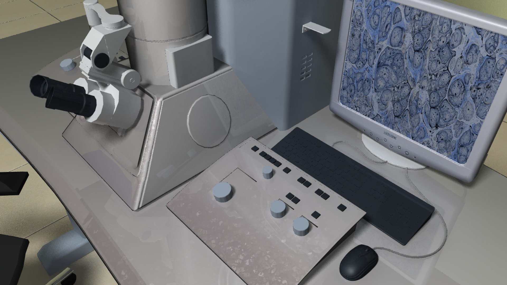 Electron Microscope 3d Obj