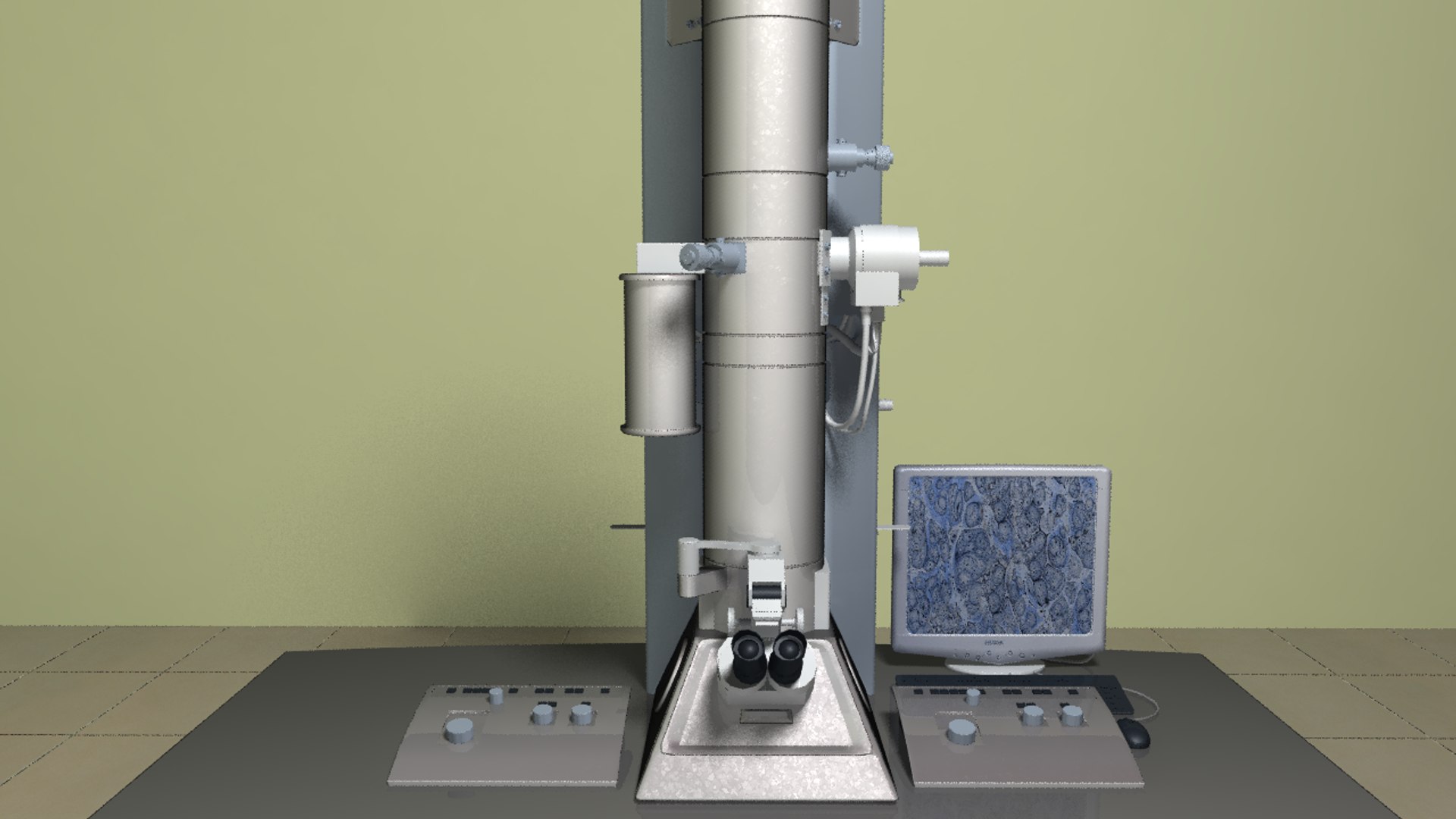 Electron Microscope 3d Obj