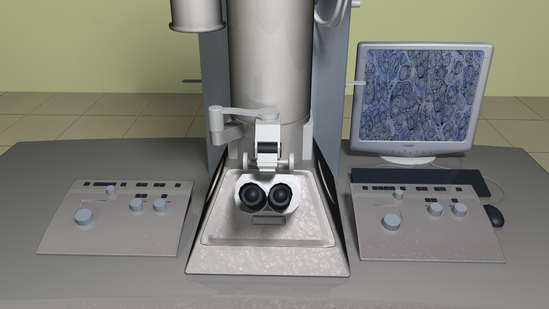 Electron Microscope 3d Obj
