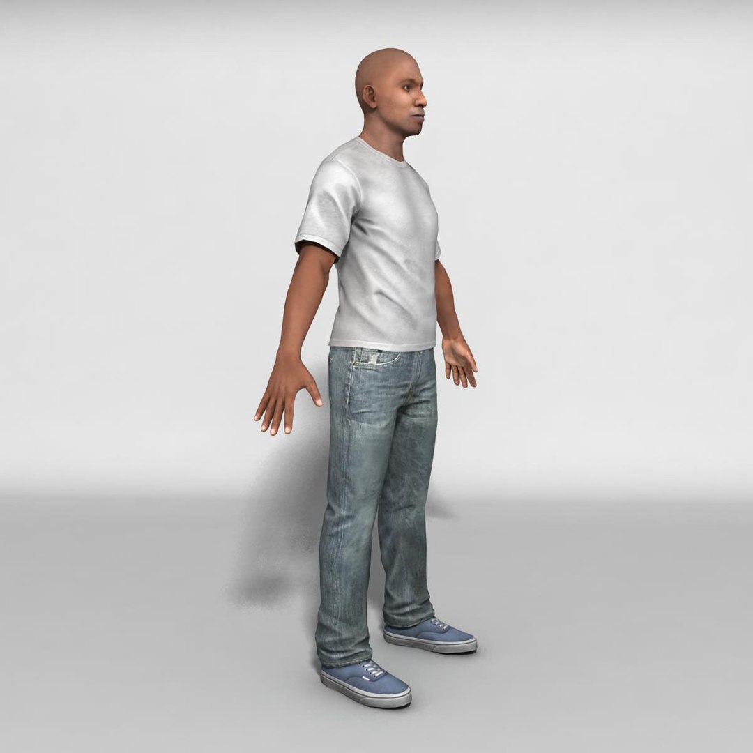 Casual Black Male Rigging Model - TurboSquid 1538796
