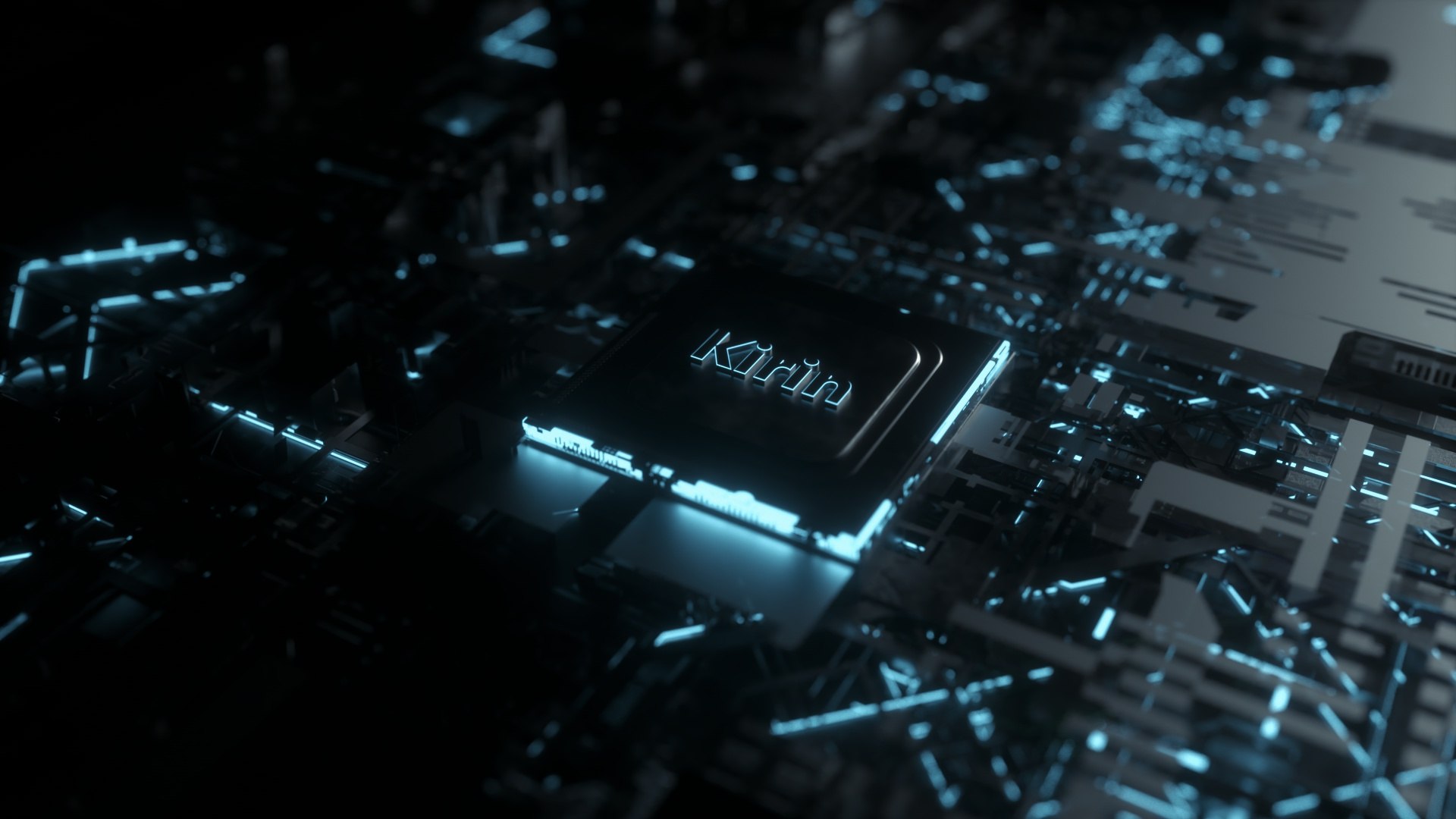 3D C4D Octane CPU Chip Core Capacitance Scifi Circuit Board 3D Model ...