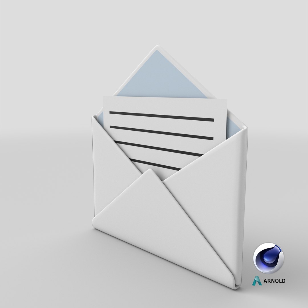 3D White Envelope - Open Model - TurboSquid 1955596