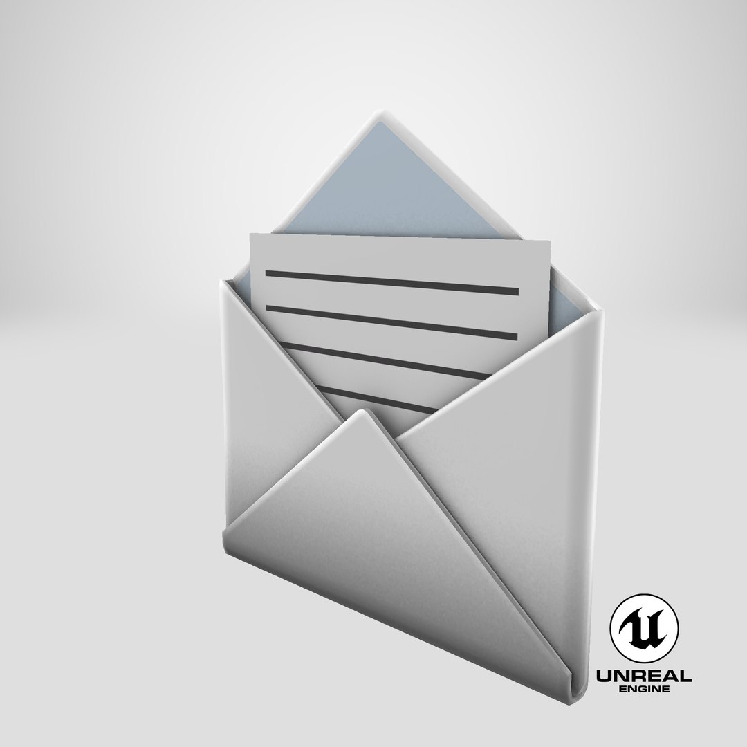 3D White Envelope - Open Model - TurboSquid 1955596