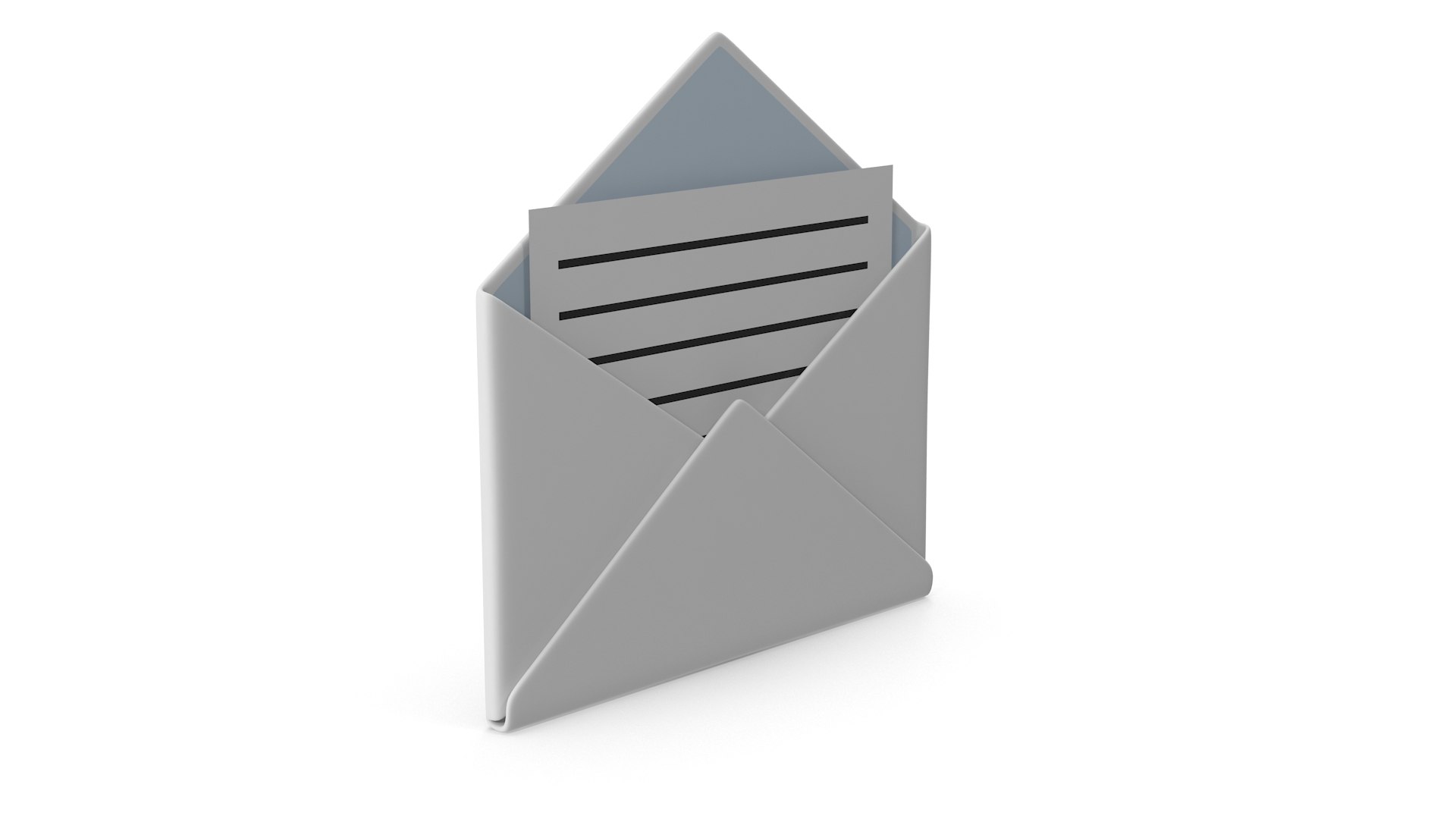3D White Envelope - Open Model - TurboSquid 1955596