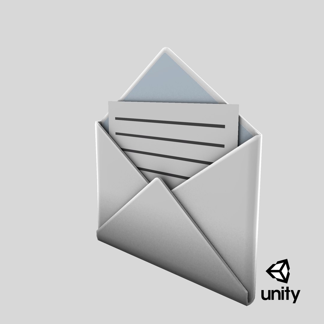 3D White Envelope - Open Model - TurboSquid 1955596