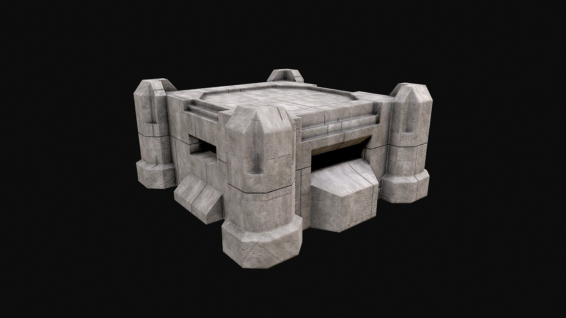 3D Military Concrete Bunker Base 7 - TurboSquid 2358128