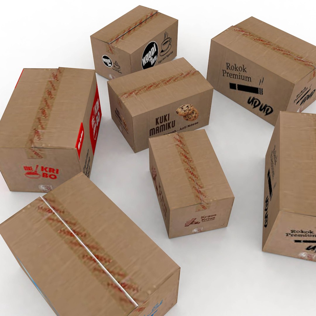 3D Six Cardboard Boxes With Editable Textures - TurboSquid 1901365