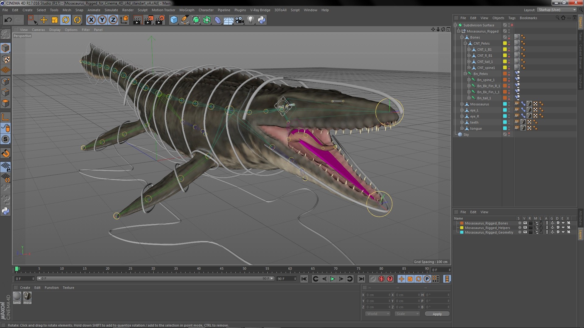 3D Mosasaurus Rigged for Cinema 4D model - TurboSquid 1942087