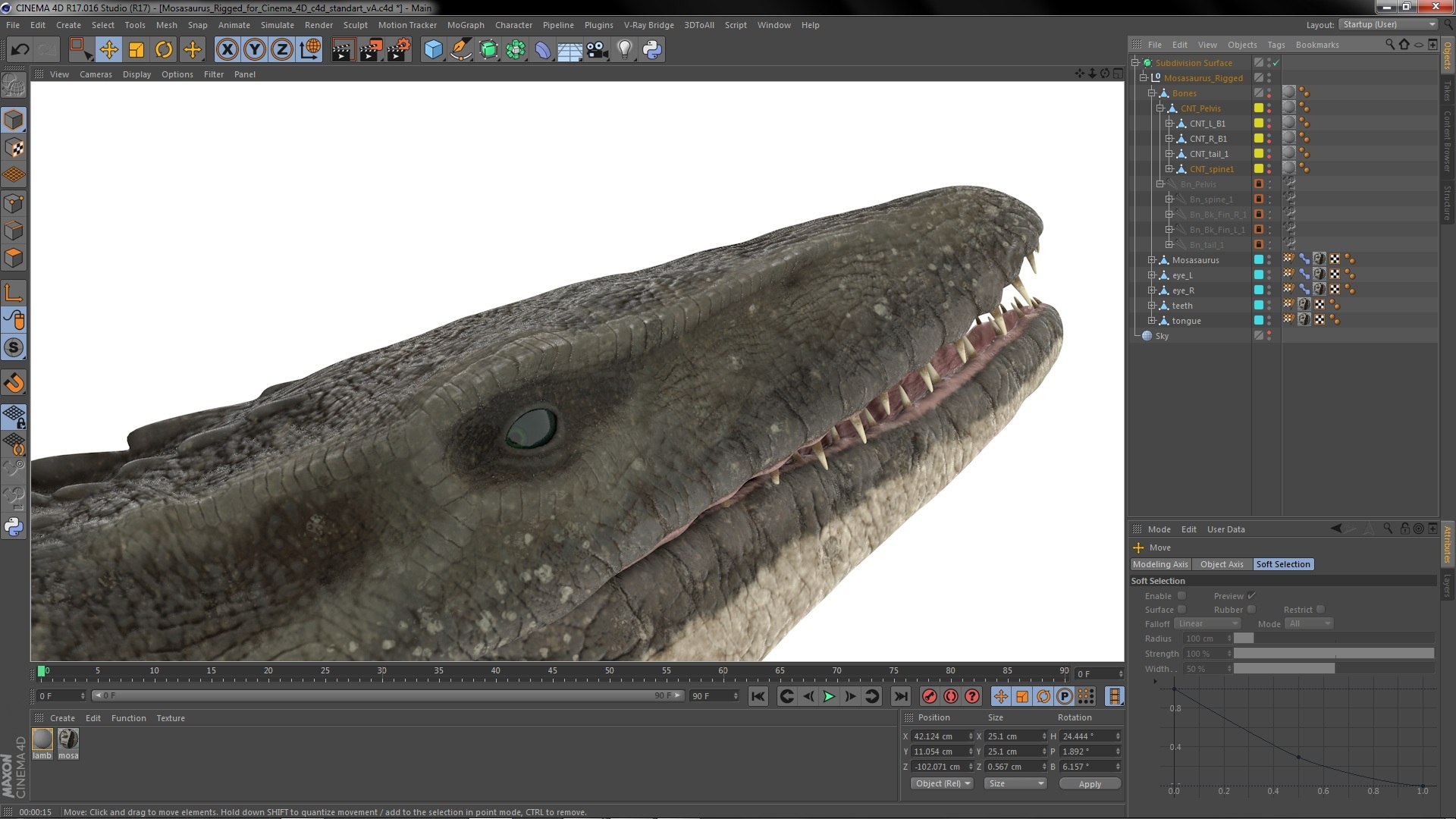 3D Mosasaurus Rigged for Cinema 4D model - TurboSquid 1942087