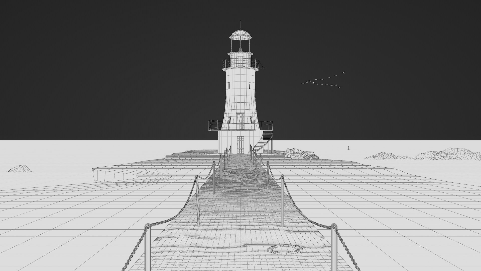3D Model Lighthouse Scene - TurboSquid 2021949