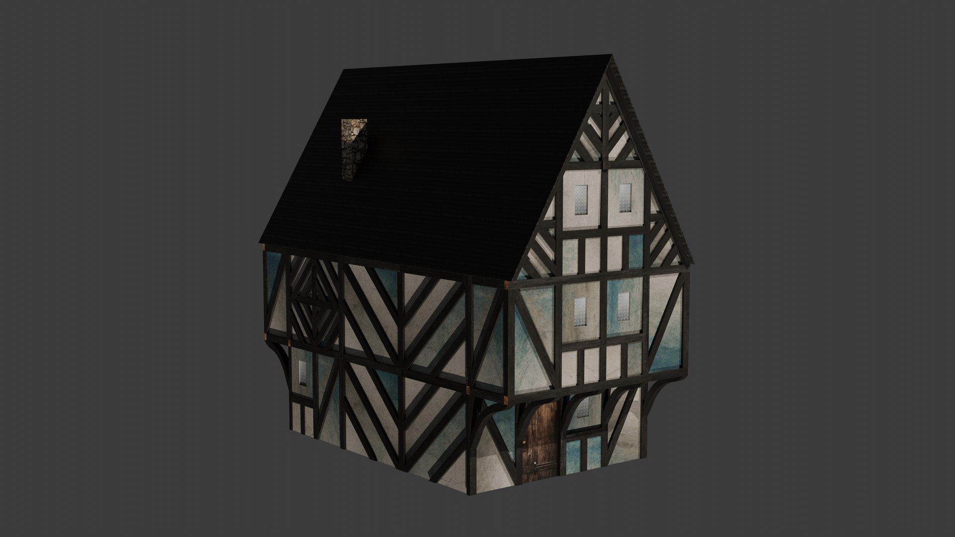 3D Model Western European Medieval Timber Framed Building Kit BlWBl ...