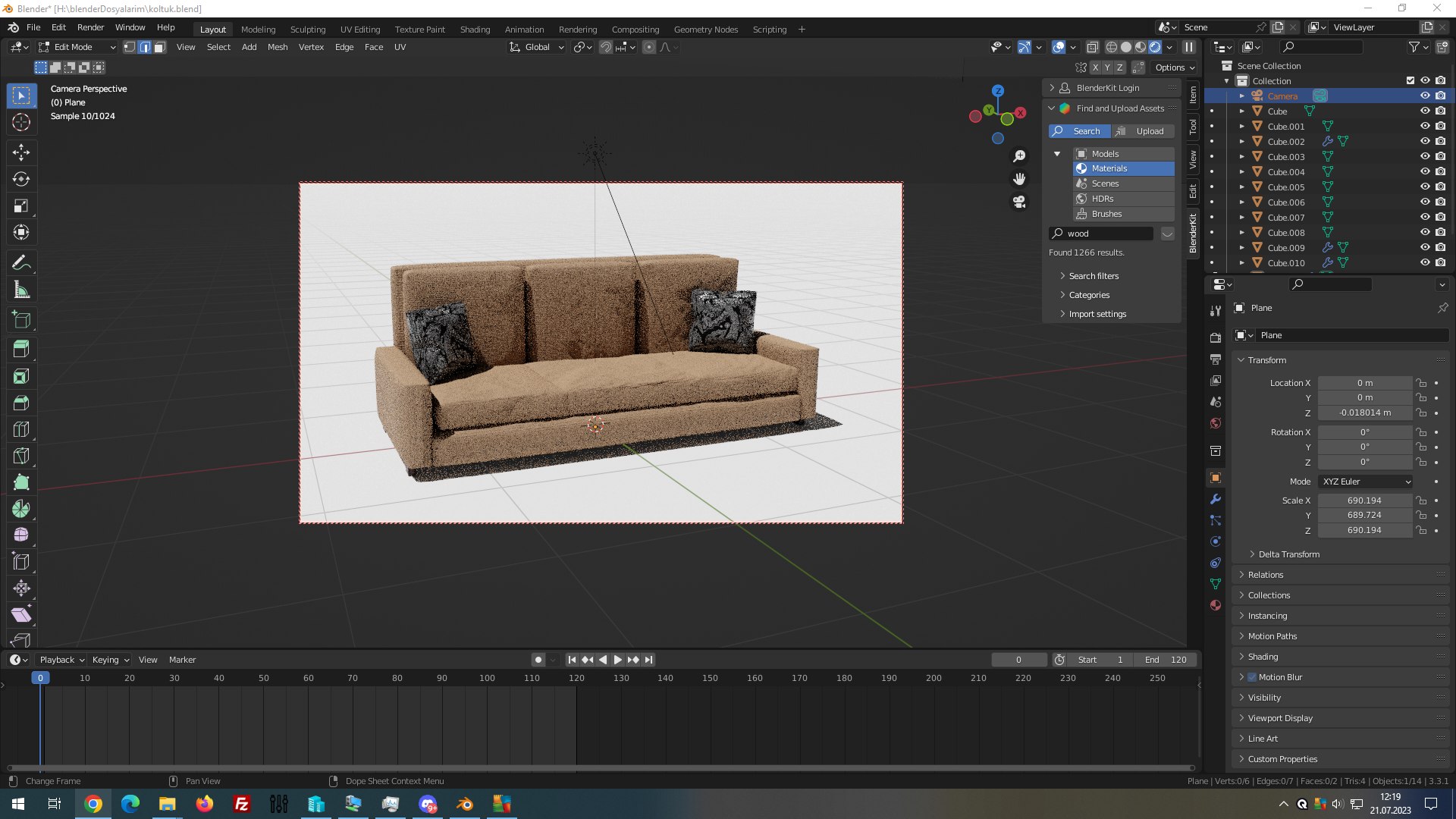 3D SOFA MODEL - SOFA MODEL BLENDER - 3D realistic sofa modelling - modern sofa - home sofa 3D ...