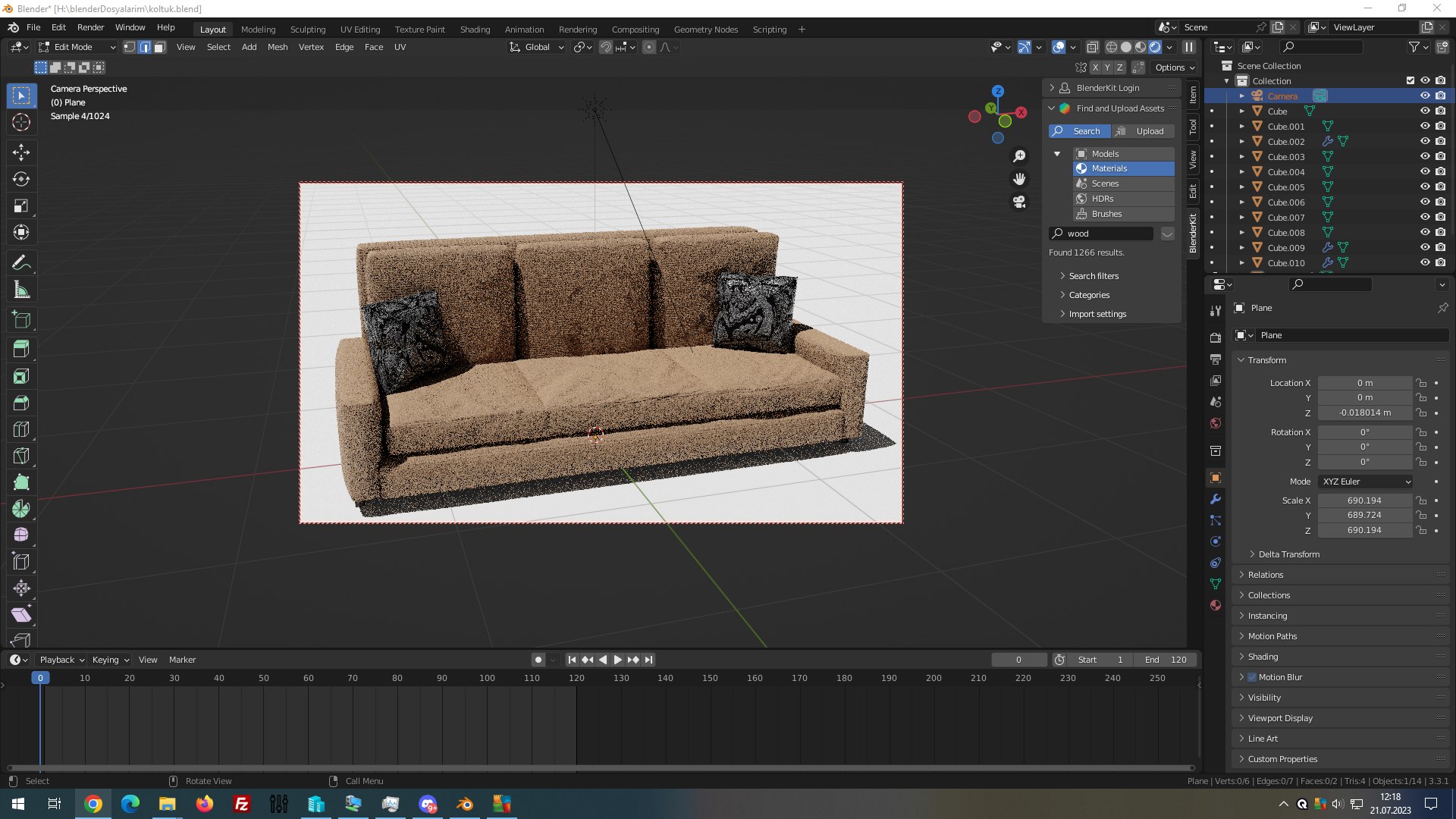 3D SOFA MODEL - SOFA MODEL BLENDER - 3D realistic sofa modelling - modern sofa - home sofa 3D ...