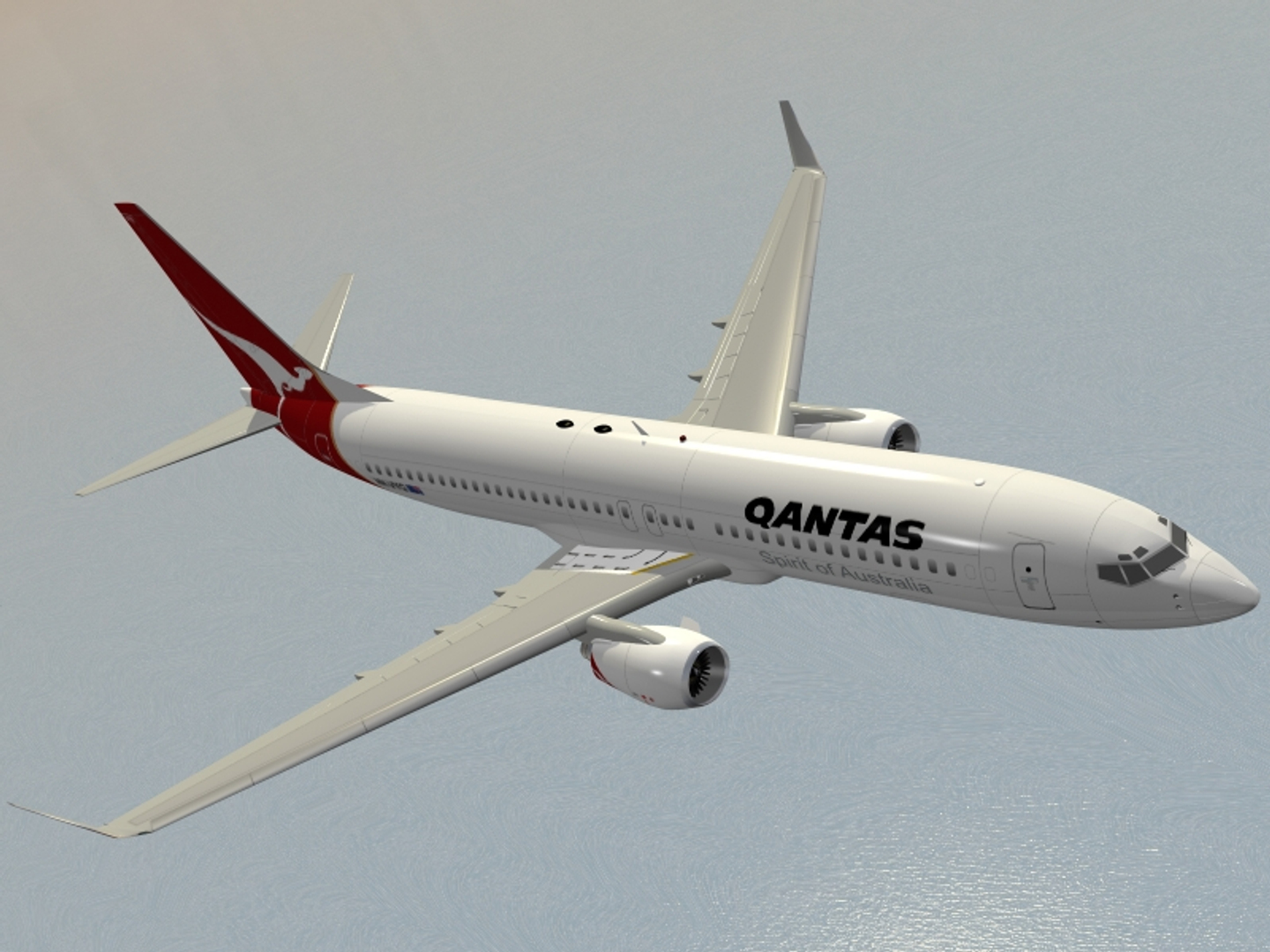 boeing 737-800 qantas 3d c4d