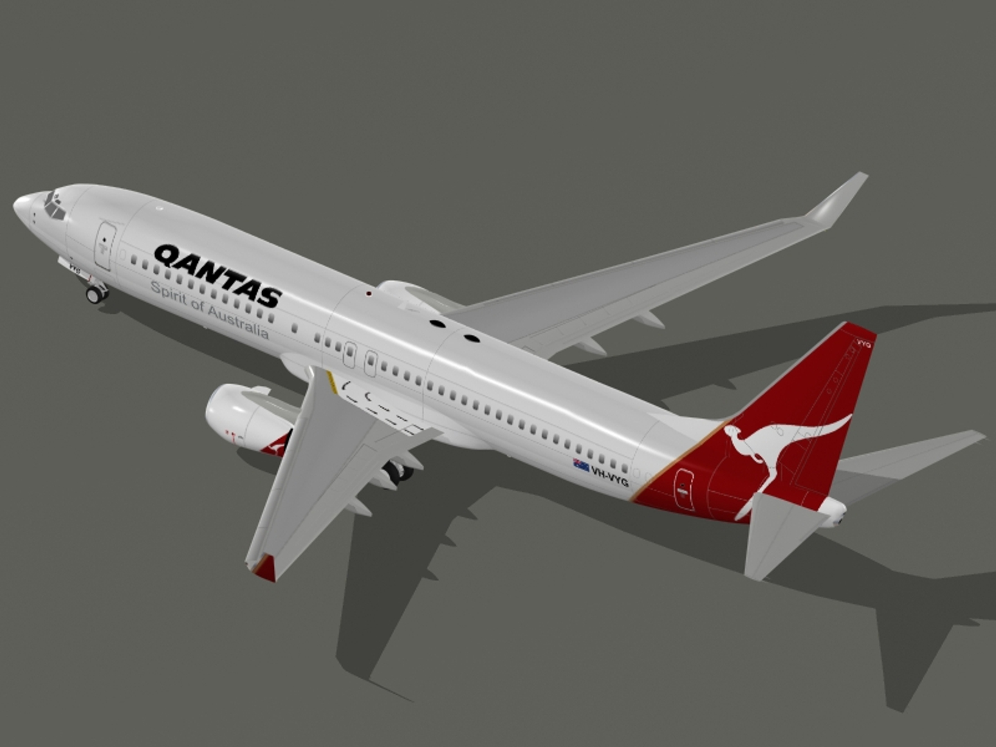 boeing 737-800 qantas 3d c4d