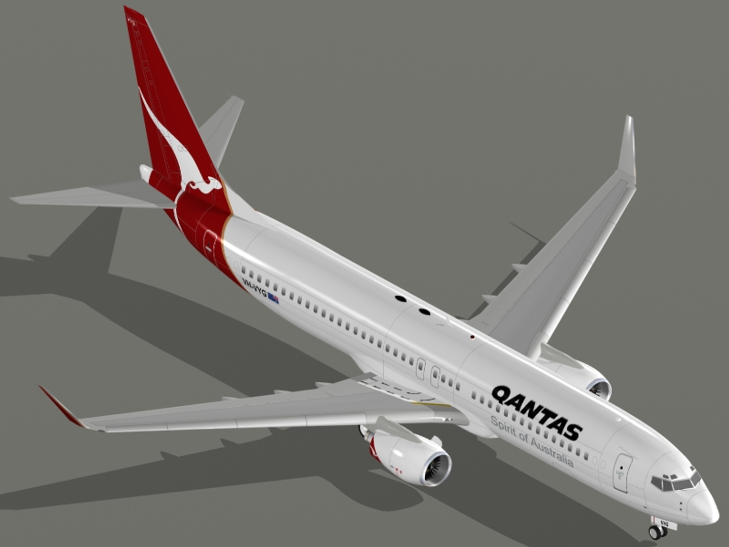 boeing 737-800 qantas 3d c4d