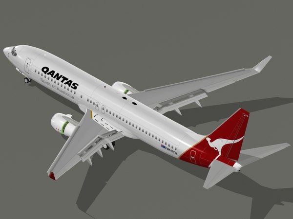 boeing 737-800 qantas 3d c4d