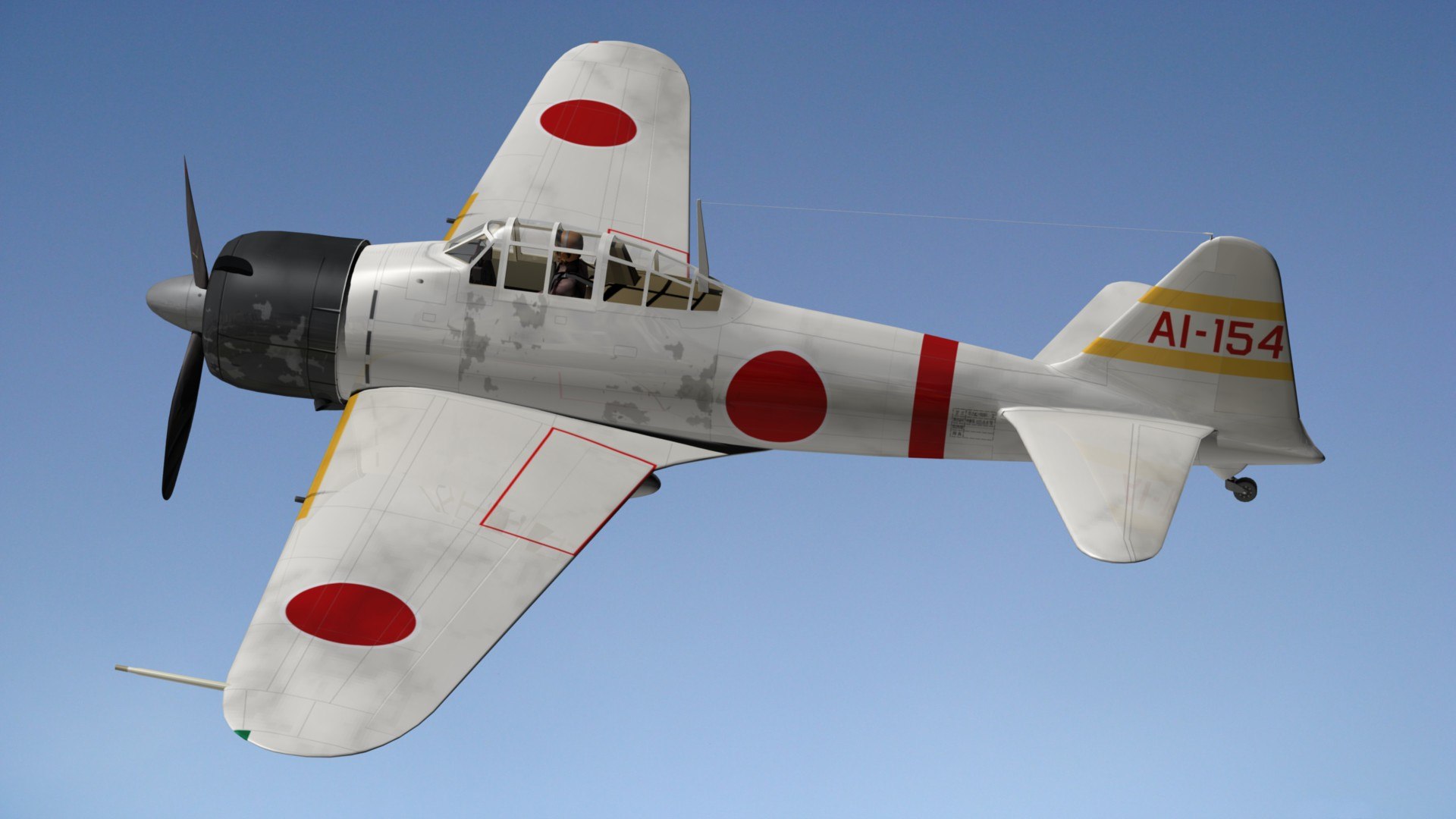 Mitsubishi a6m zero 3D model - TurboSquid 1462445