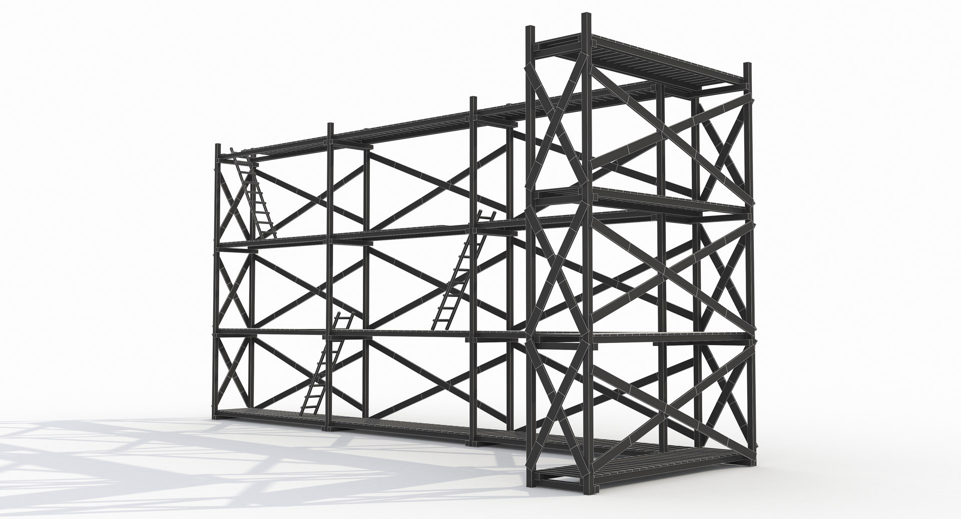 3D Wooden Scaffold 14 - TurboSquid 2209926