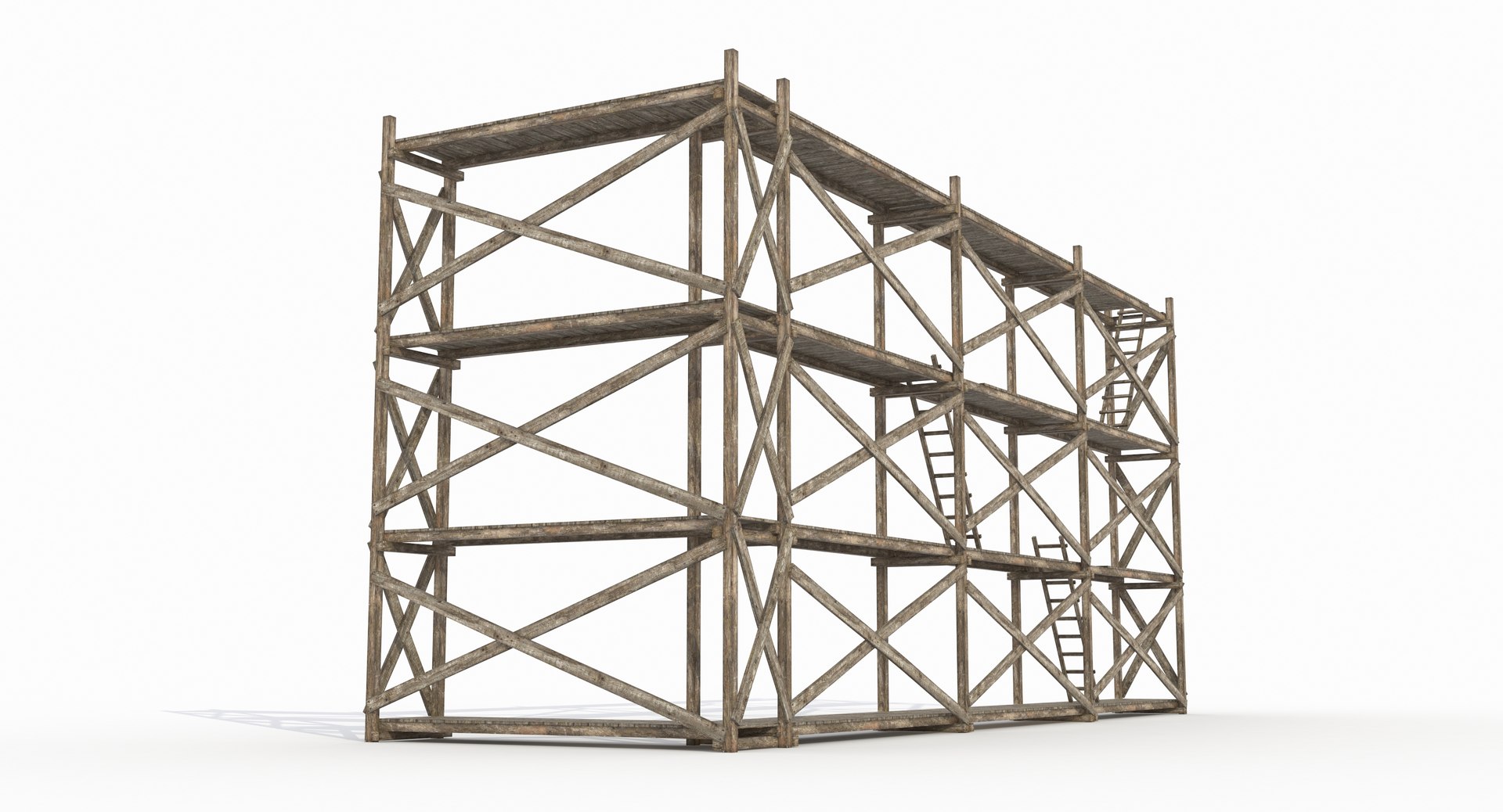 3D Wooden Scaffold 14 - TurboSquid 2209926